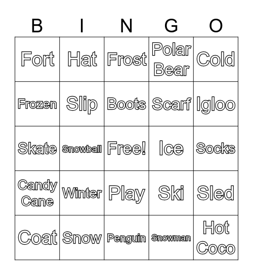 Winter Bingo Card
