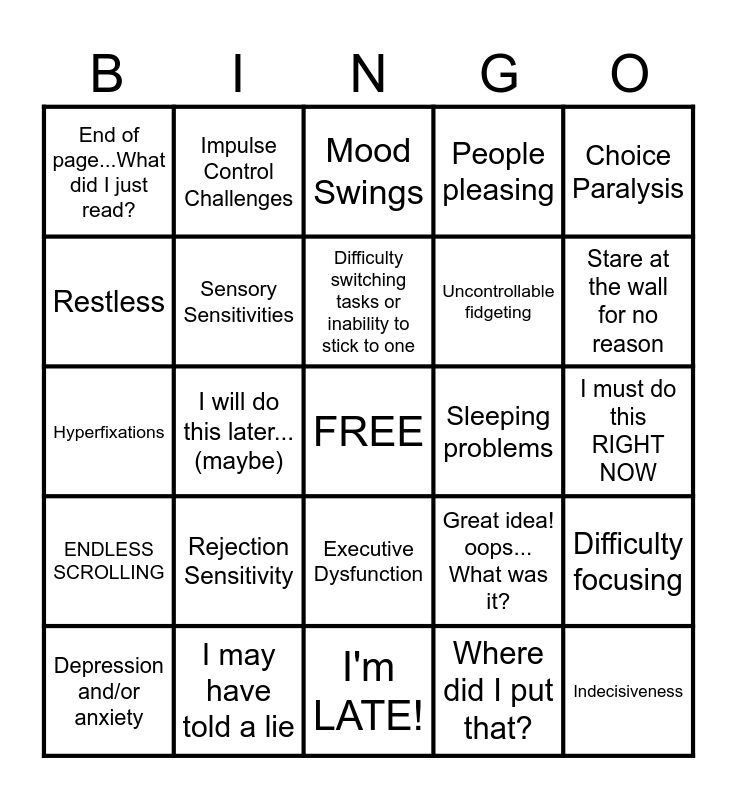 NEUROCLUB Bingo Card