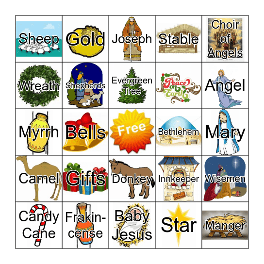 Nativity Bingo Card