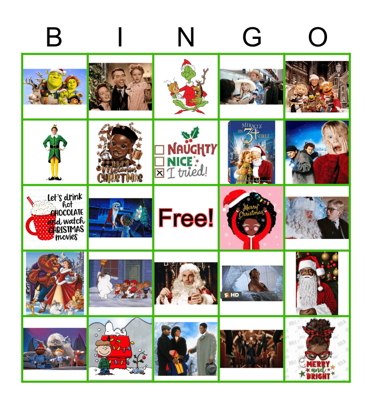 CHRISTMAS MOVIES BINGO Card