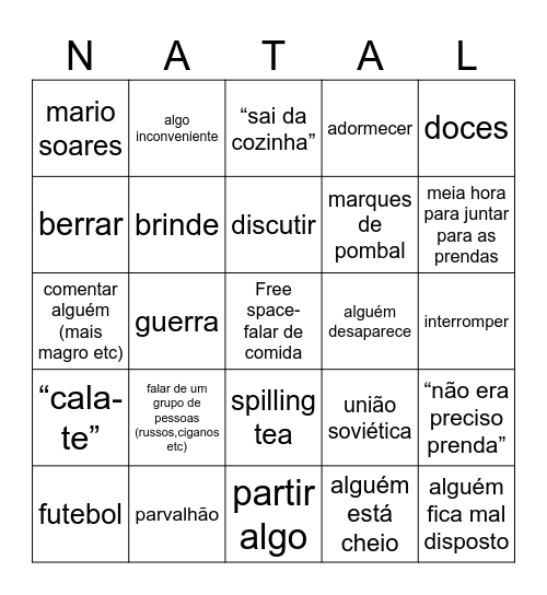 NATAL Bingo Card
