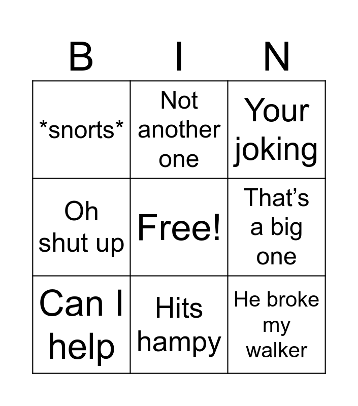 Nanny BINGO Card