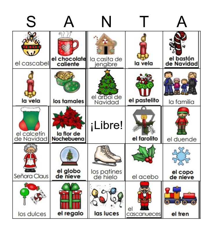 ¡Feliz Navidad! Bingo Card