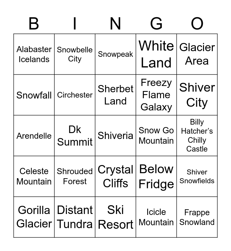 Bas [Round 2] Snow Areas Bingo Card