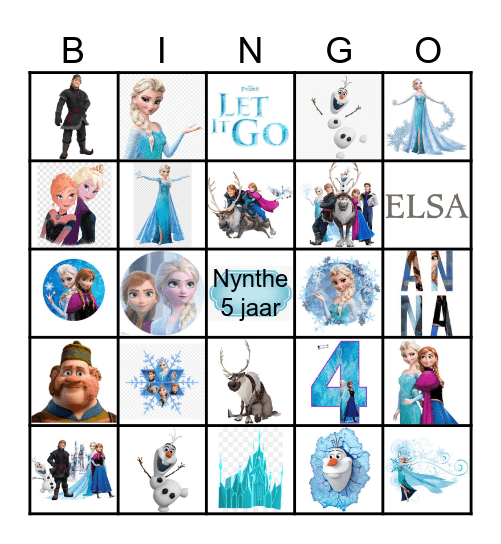 Frozen Bingo Card