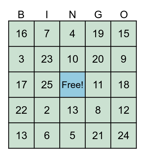 Untitled Bingo2 Bingo Card