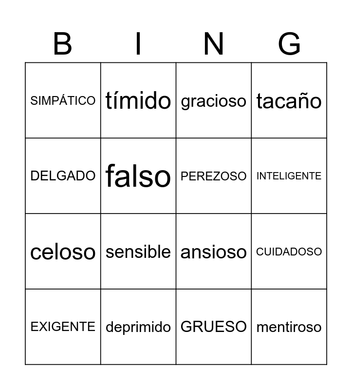 Descubre 3-L1:Vocbaulario 1 Bingo Card
