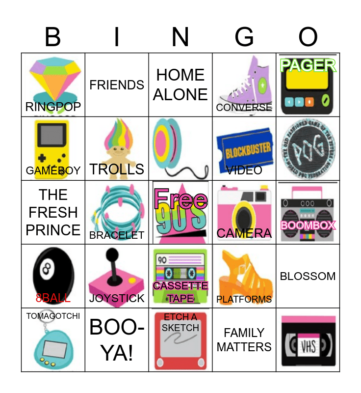 90's BINGO!! Bingo Card