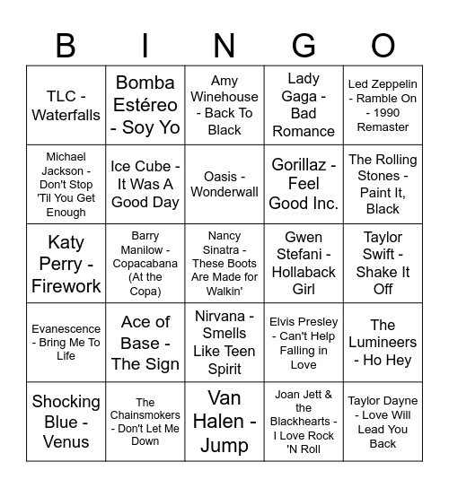 Music Bingo by DJ Dallas Wonderland Bingo Card