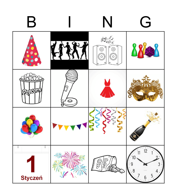 Nowy Rok Bingo Card