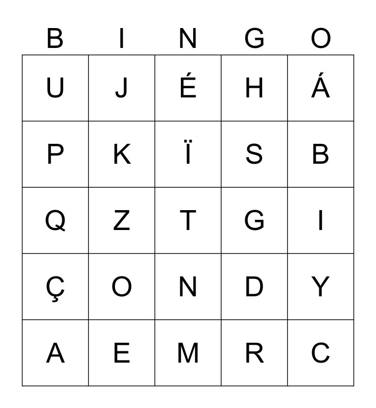 k'Alphabet Français By default, Bingo Baker will randomly scatter your ...