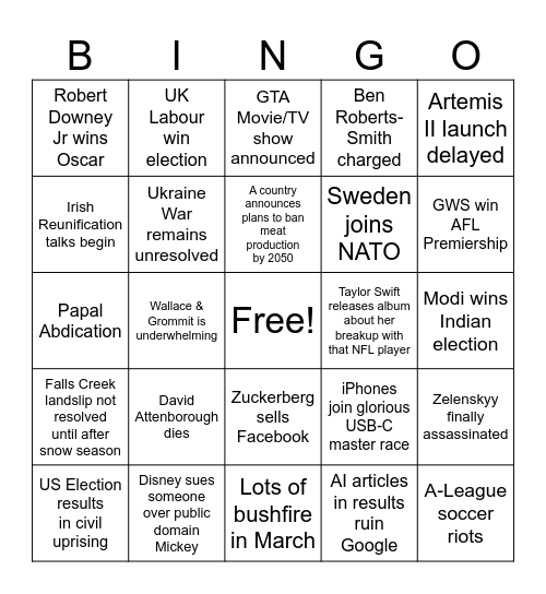 2024 Bingo Card