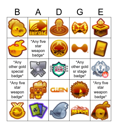 S3 Badge Collector bingo Card