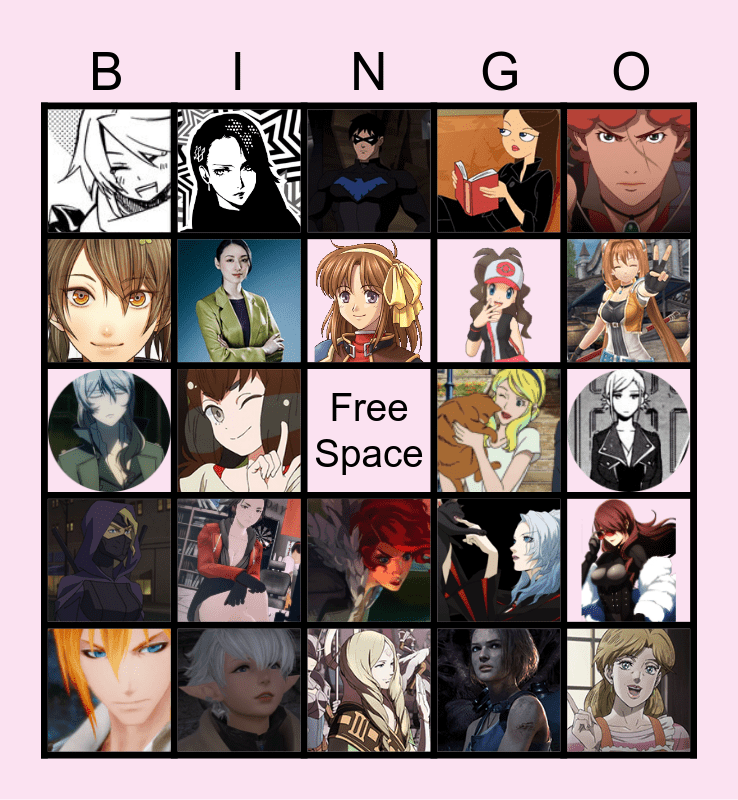 Favorite Character Bingo Card