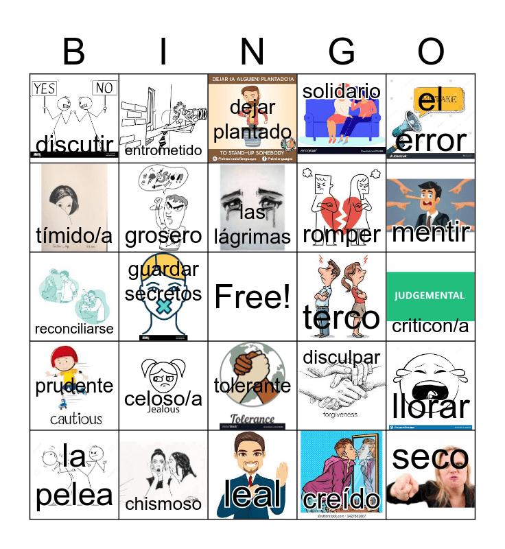 CCHS--Spanish 3, Unit 3 Vocabulary BINGO Card