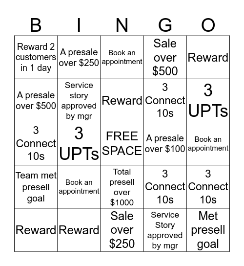 Triple Points Bingo Card