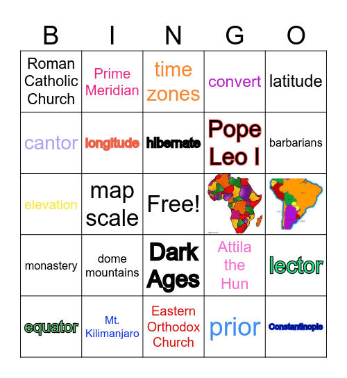 Social Studies Review Bingo Card