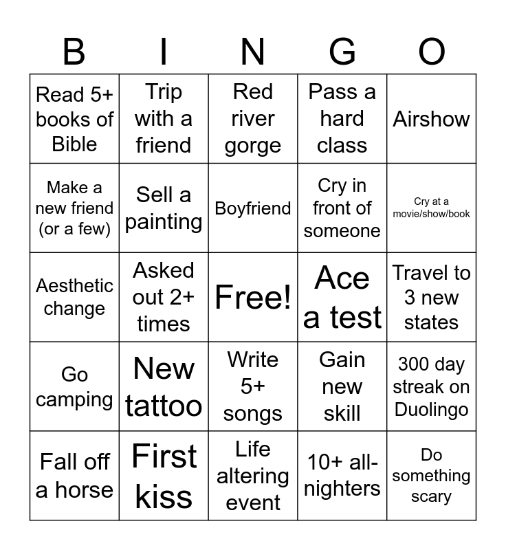 2024 Bingo Card