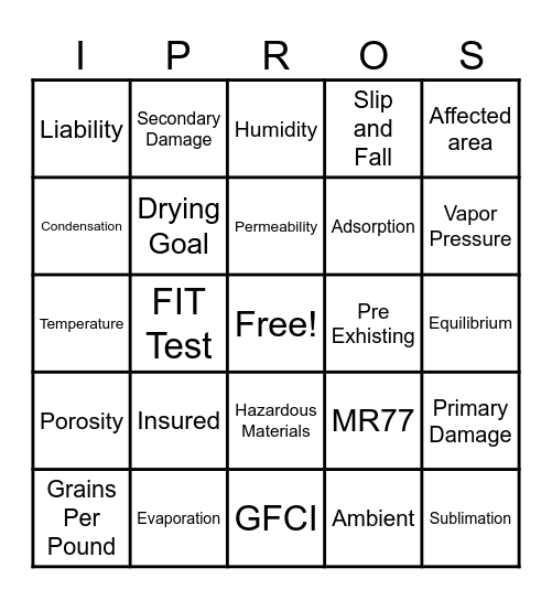 IPROS BINGO Card