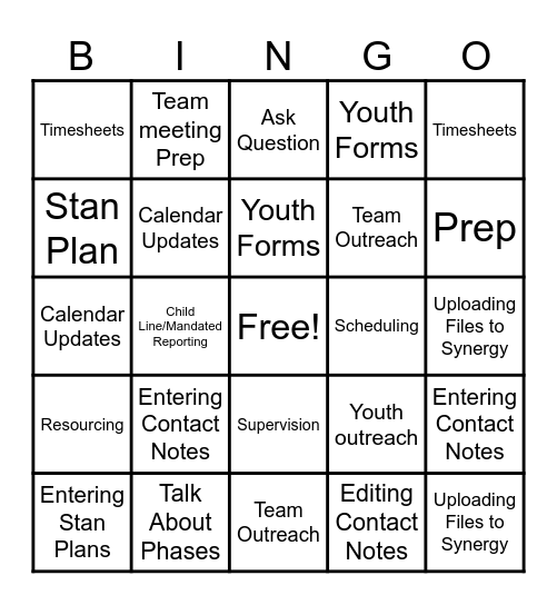 PeerTo Peer Bingo Card