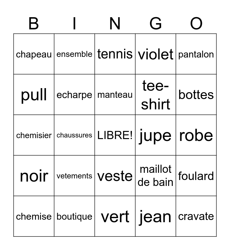 T'es Branche 6A Ch. 2 Bingo Card
