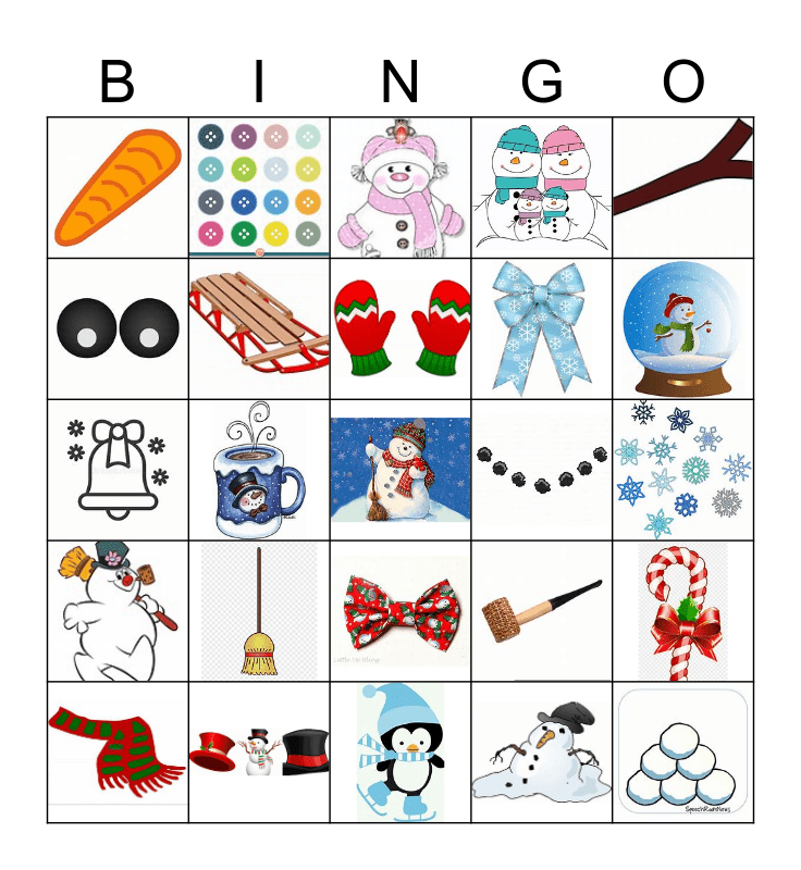 Snowman Bingo Card