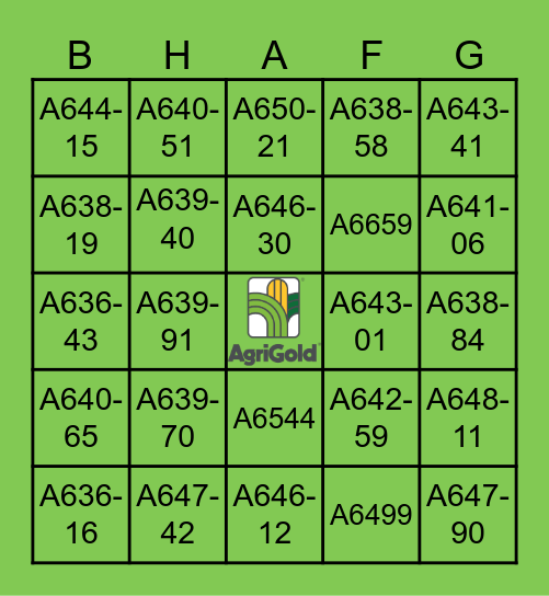 AgriGold Field GX Bingo Card