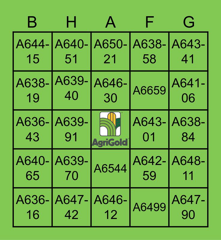 AgriGold Field GX Bingo Card