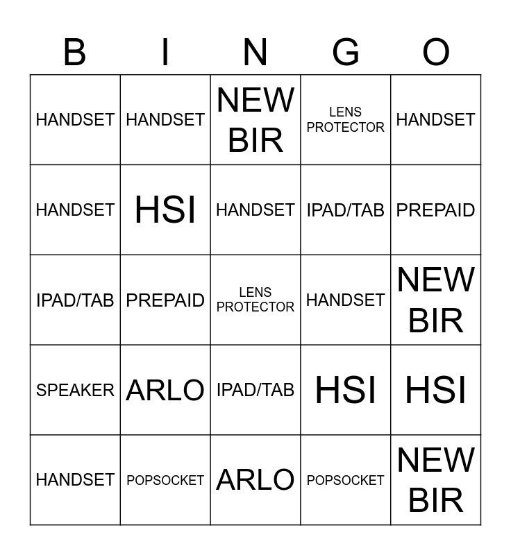 JANUARY Bingo Card