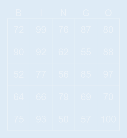 .h Bingo Card
