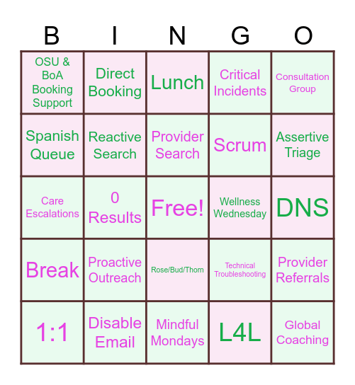 CA Bingo Card