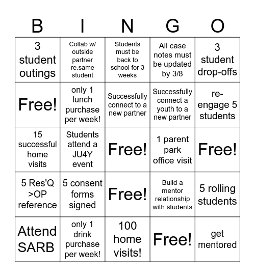 RES'Q Bingo Challenge Bingo Card