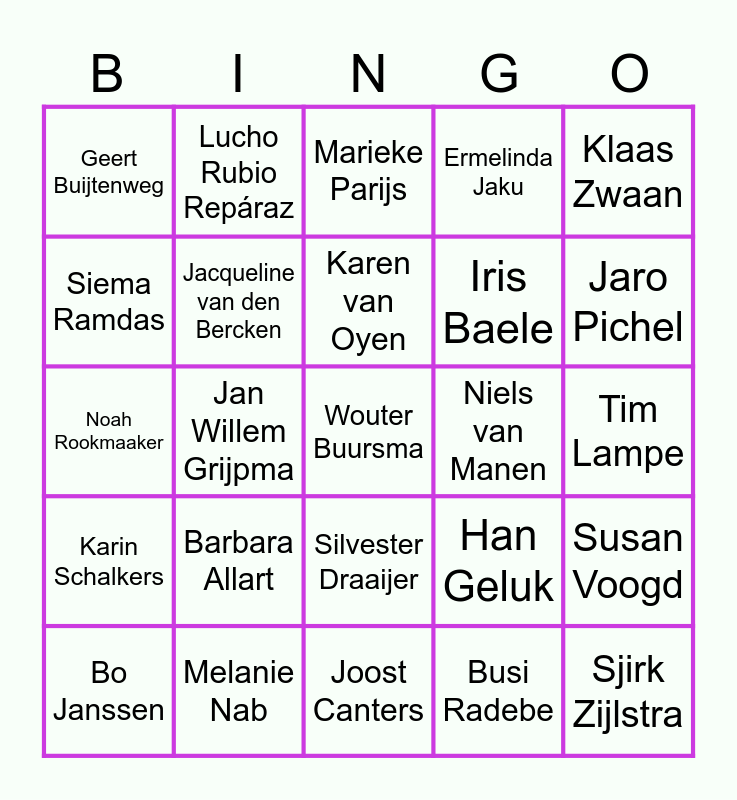 Colleague Connections Challenge Bingo Card