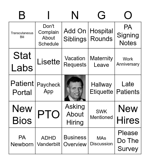 Provider Meeting January 2024 Bingo Card