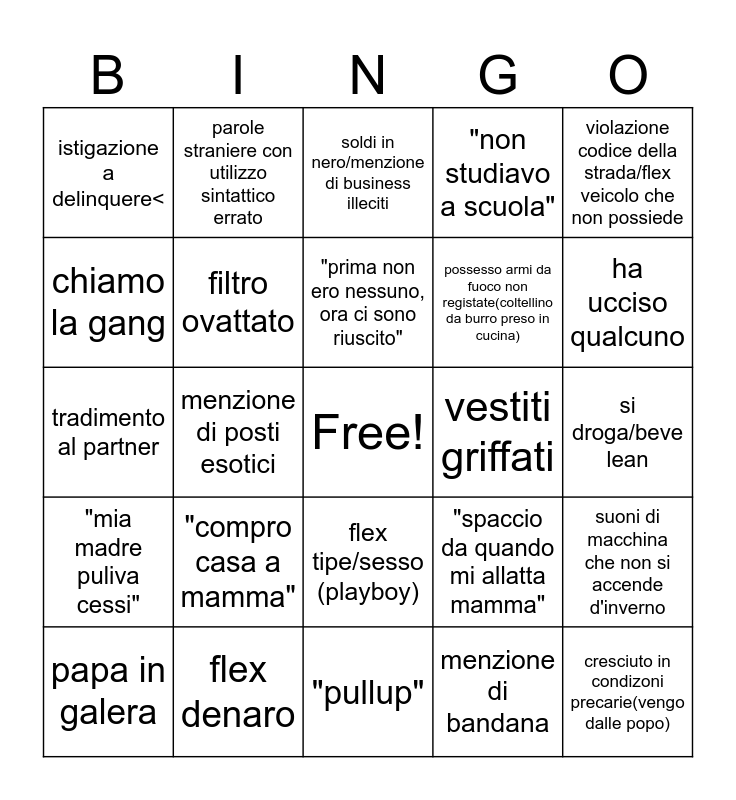 Bingo Trapperinho Bingo Card