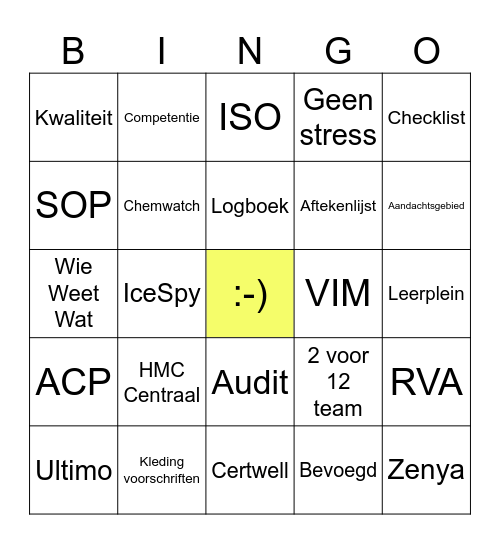 AUDIT BINGO Card