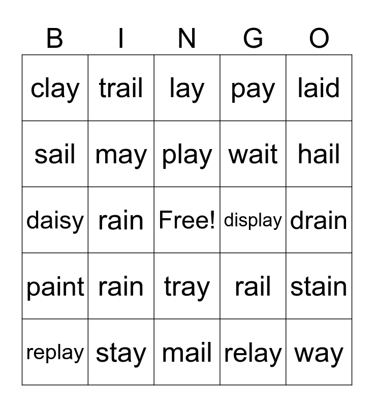 LONG AI/AY Bingo Card