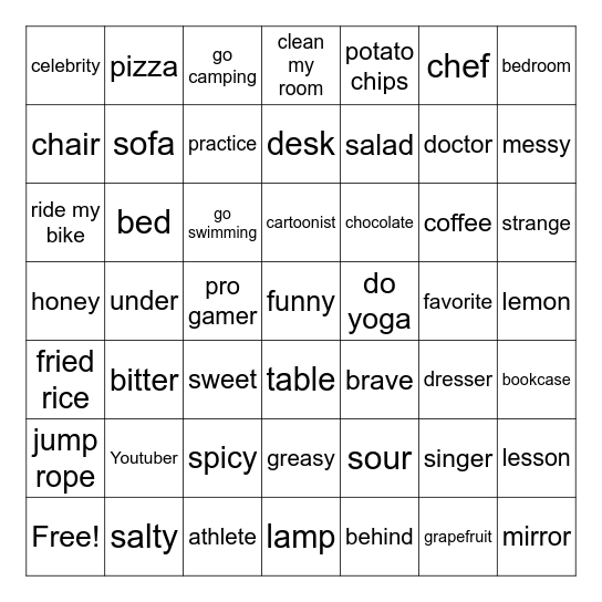 Write It Beginner 2 Bingo Card