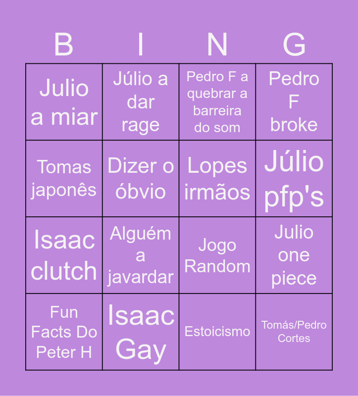 Disco Bingo Card