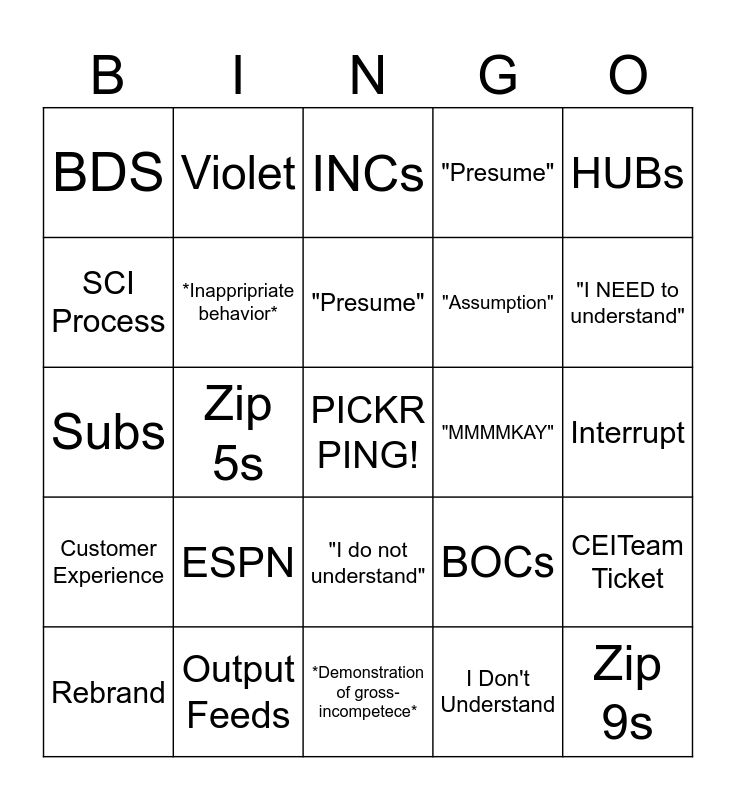 BRINGO! Bingo Card