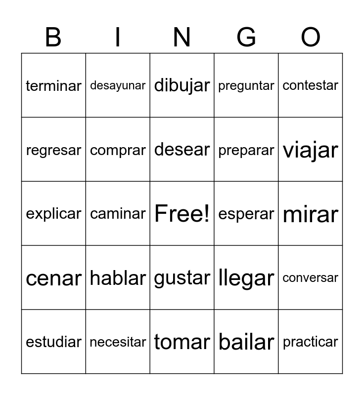 Spanish Flashcards Ar Verbs Descubre 1 Spanish