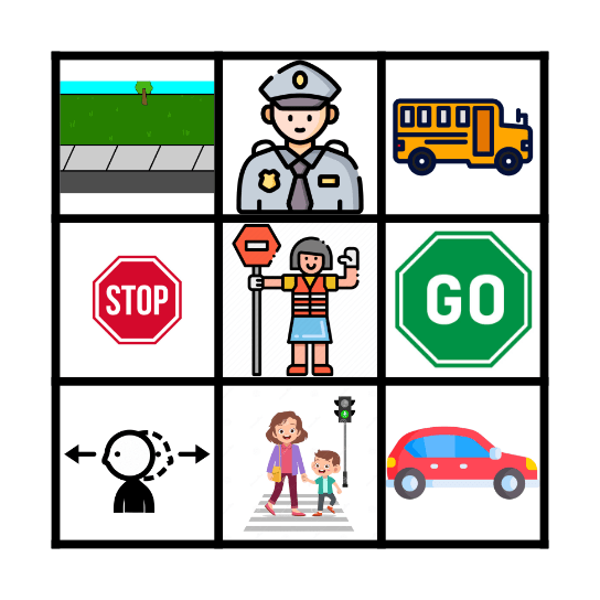 Road Safety Bingo Card