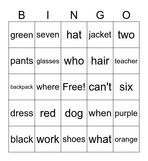 Unit 1 signs! Bingo Card