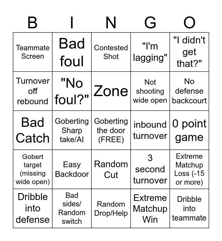 BBU REC Bingo Card