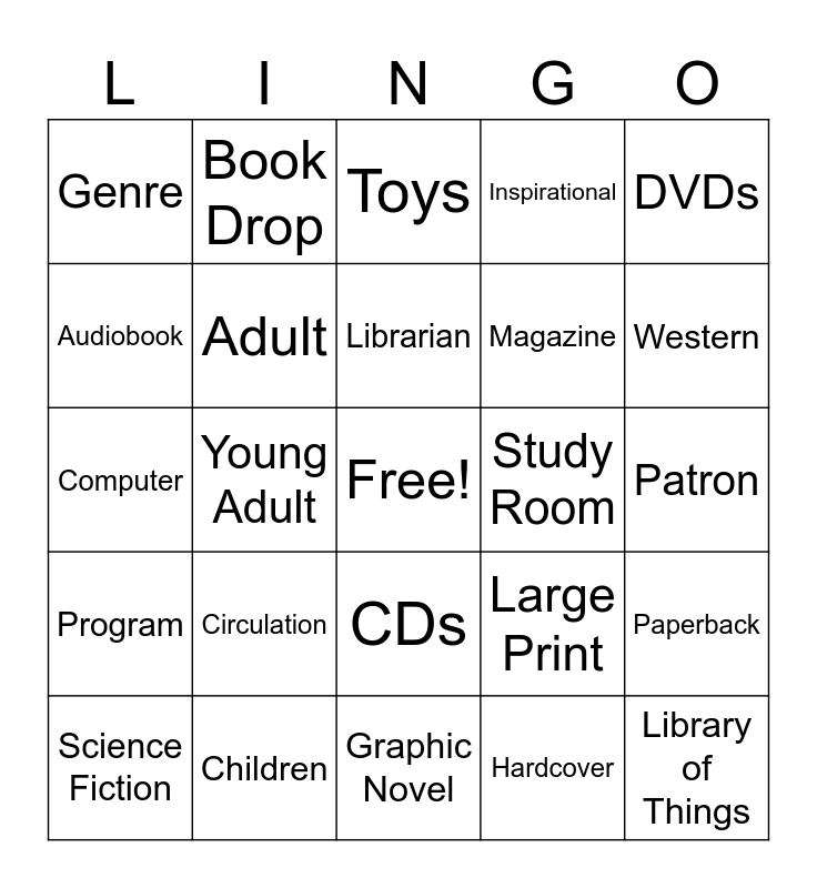 Library Lingo Bingo Card