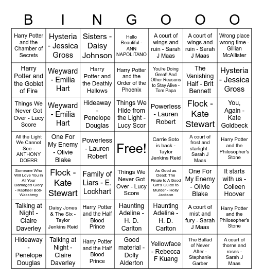 2024 Book Bingo Card
