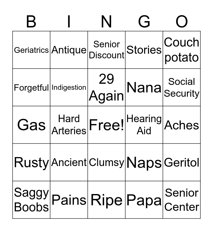 VILMA'S 60TH BIRTHDAY Bingo Card