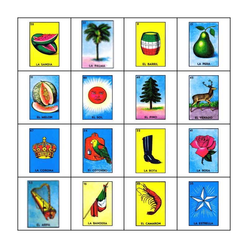 Lotería Bingo Card