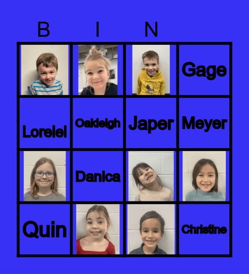 After School Club Bingo Card