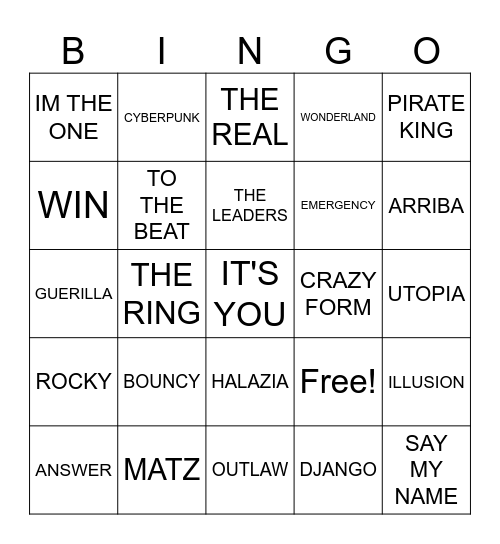 ATEEZ at COACHELLA (song predictions) Bingo Card